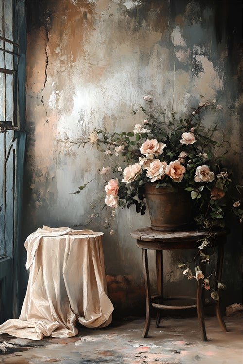Boudoir-Hintergrundbilder Zarte florale verblasste Wand-Hintergrundbil